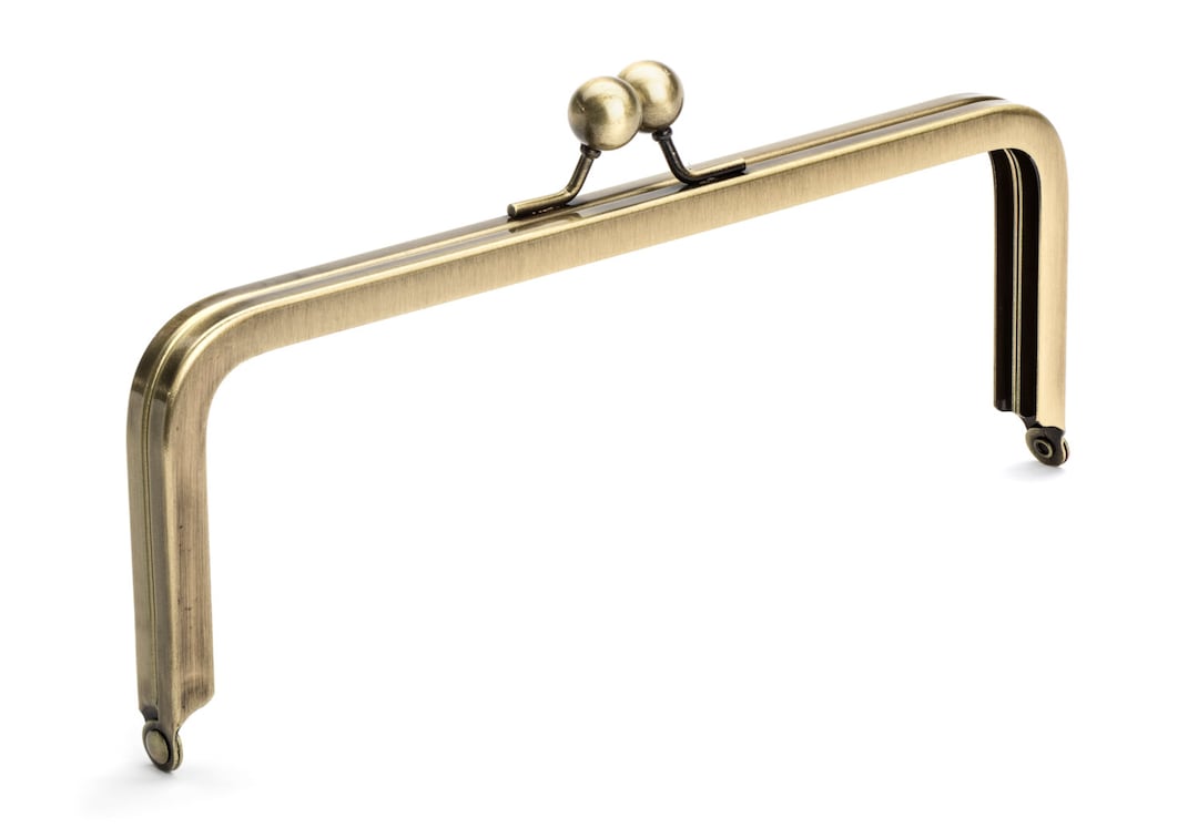 8" X 3" Antique Brass Purse Frame With Large Ball Clasp - Free Shipping ...