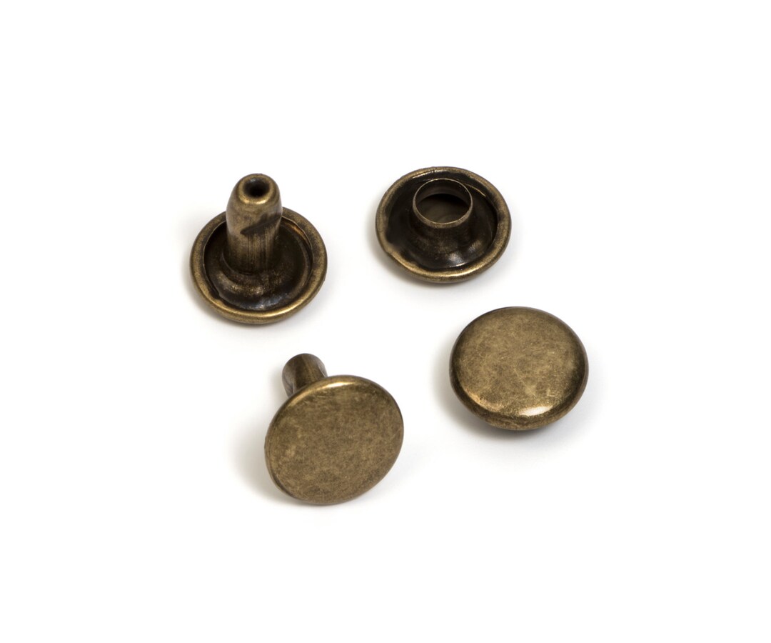 100 Sets - 8mm Head X 7mm Post Rivet - Round Cap - Double Headed ...