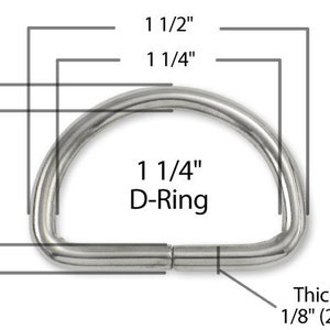 1 1/4" Metal D Rings Dee Rings Non Welded Nickel - Free Shipping (D ...