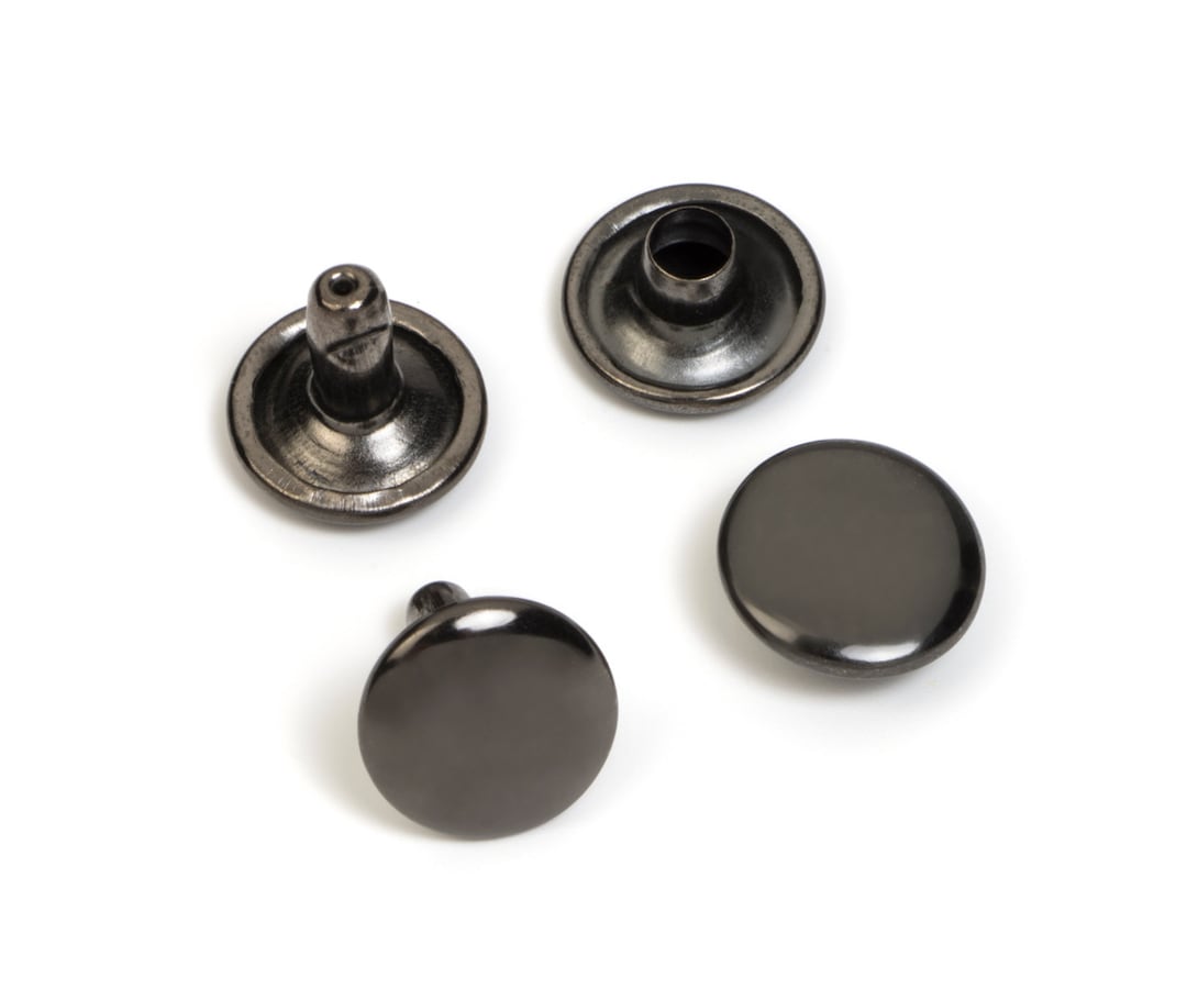 100 Sets - 10mm Head X 8mm Post Rivet - Round Cap - Double Headed ...