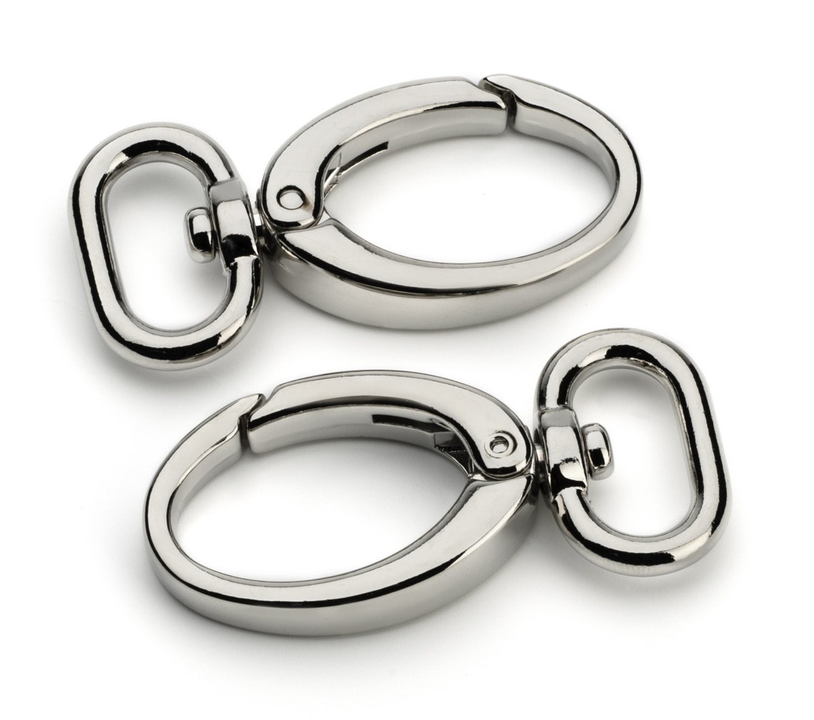 3/4 Metal Egg Shaped Push Gate Swivel Snap Hook Nickel | Etsy