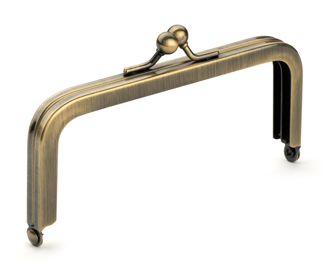 4 1/2" X 2" Antique Brass Purse Frame With Standard Ball Clasp - Free ...