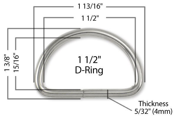 1 1/2" Metal D Rings Dee Rings Non Welded - NICKEL - Free Shipping (D ...