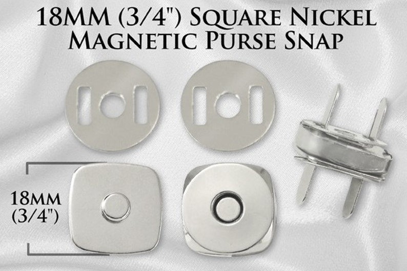 18mm Square Magnetic Purse Snaps Closures Nickel MAGNET | Etsy