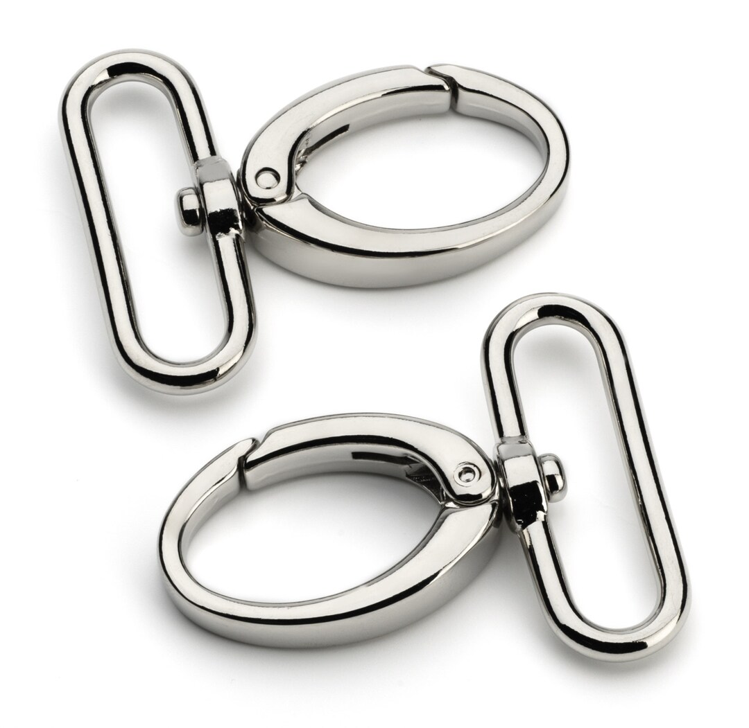 1 1/2" Metal Egg Shaped Push Gate Swivel Snap Hook - Nickel - (METAL ...