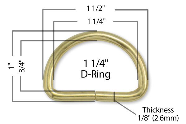 1 1/4" Metal D Rings Dee Rings Non Welded GOLD - Free Shipping (D-RING ...