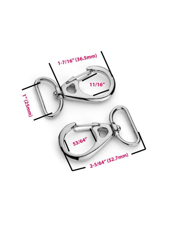 1" Heart Embossed Large Spring Gate Hook - Black Nickel - (METAL HOOK ...