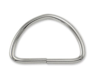 Metal D Ring .68 1/2 Inside Dimension Non Welded Nickel Plated Loop ...