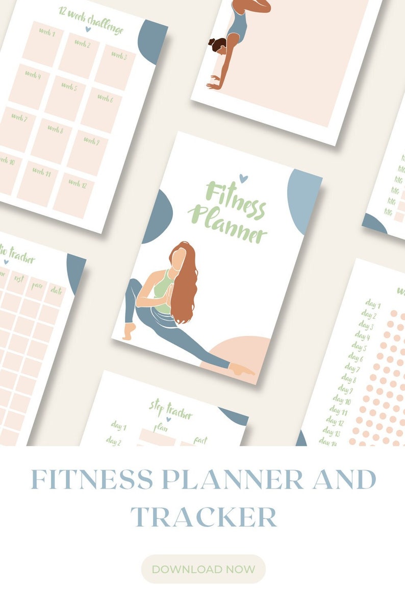Printable Fitness Planner Digital Exercise Planner Digital Workout ...