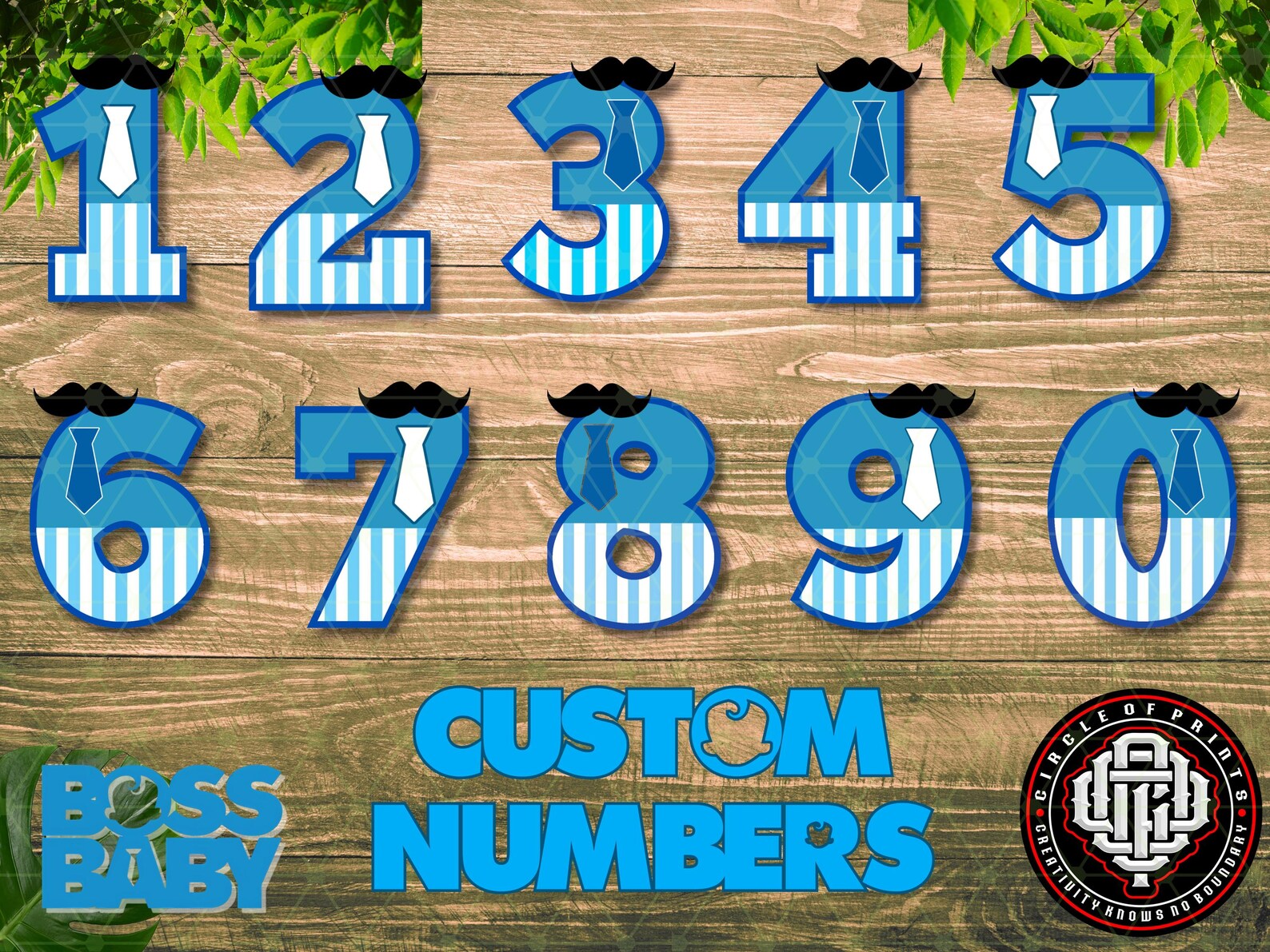 Boss Baby Numbers Canva Template | Editable Birthday Numbers | Blue ...