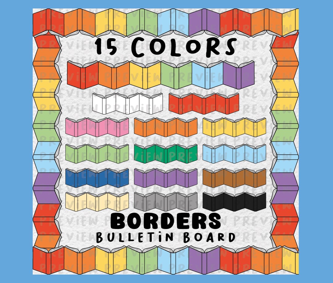 Bulletin Board Border Book Week Back to School Reading Library Idea ...