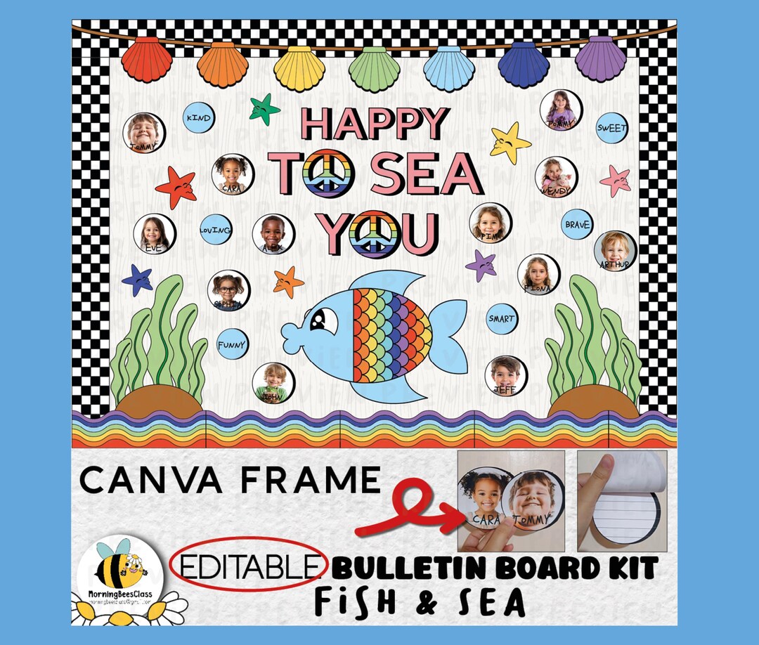 Bulletin Board Kit Back to School Fish Welcome Back to School Groovy ...