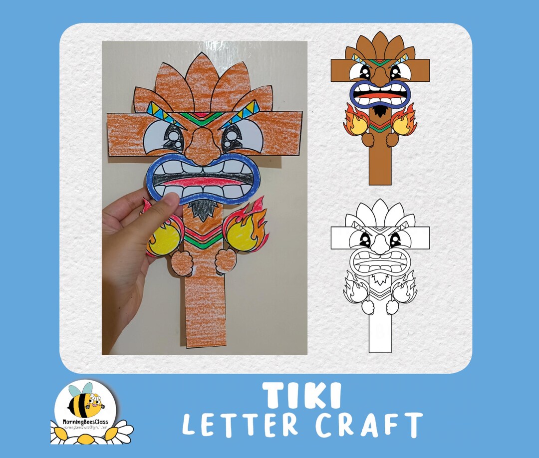 Letter T Craft Tiki Activities Hawaiian Bulletin Board Alphabet Cut and ...