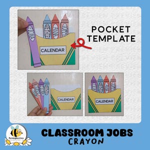 Classroom Job Chart Editable Crayon Box Pocket Template Back to School ...