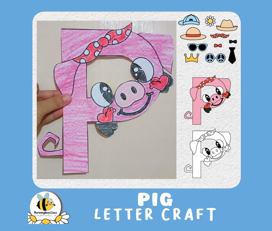 Letter P Craft Pig Activities Farm Animals Bulletin Board Farmhouse ...
