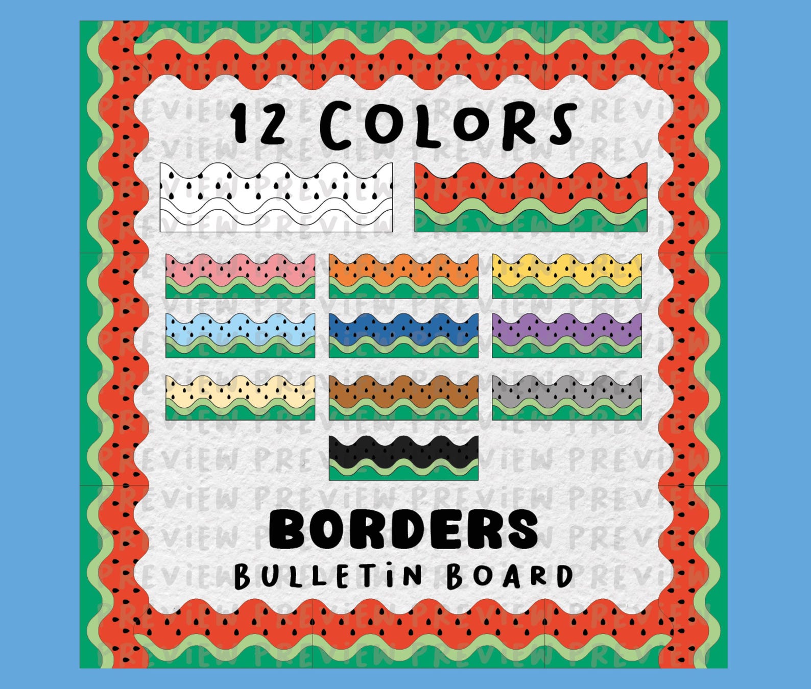 Bulletin Board Border Watermelon Back to School Idea Welcome Back to ...