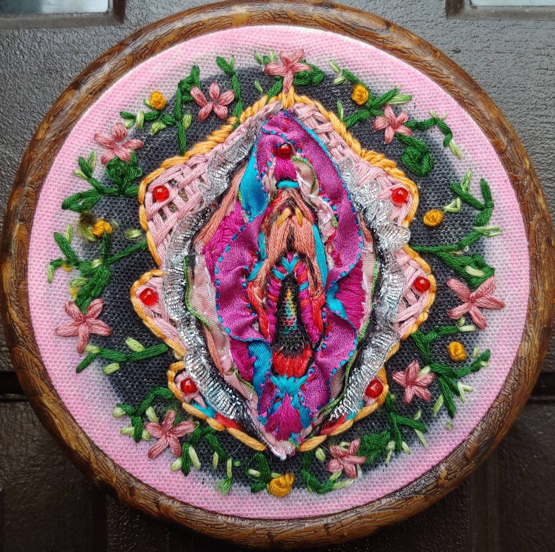 7 Custom Embroidered Vagina One Of A Kind Art Pussy To Hang On Your