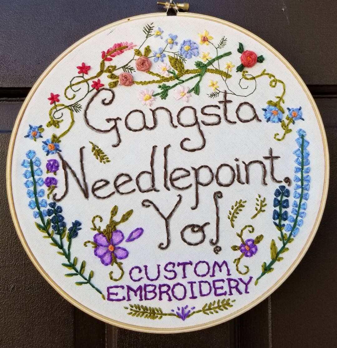 Custom Embroidery - Custom Needlepoint - 10" Choose up to 30 Words! - Etsy