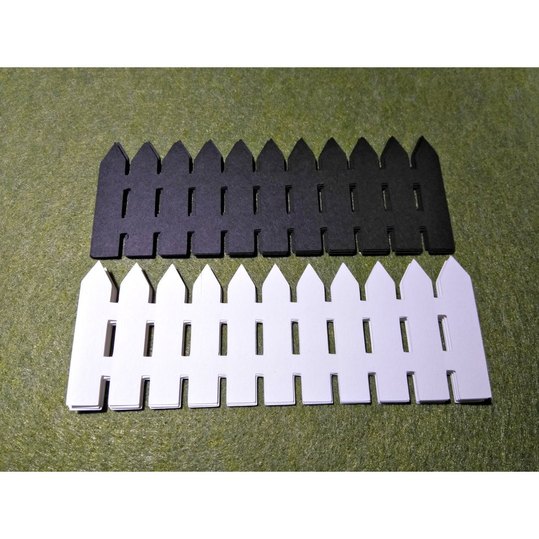 Picket Fence Die Cuts, Cardstock, Black or White, Style 2 - Etsy