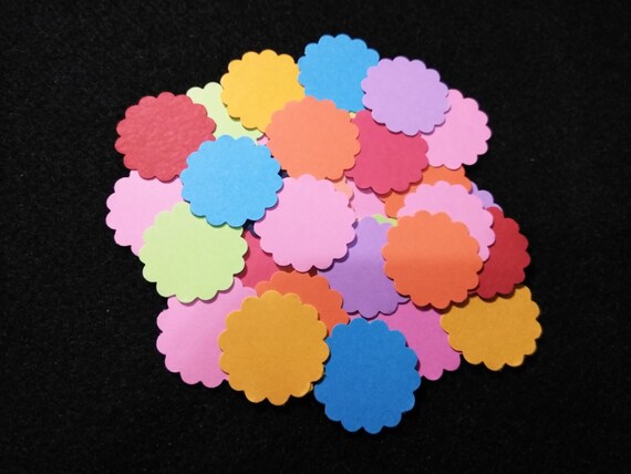 Paper Shape Circular Textured Cardstock Colorful 40-4\u201d Scalloped ...
