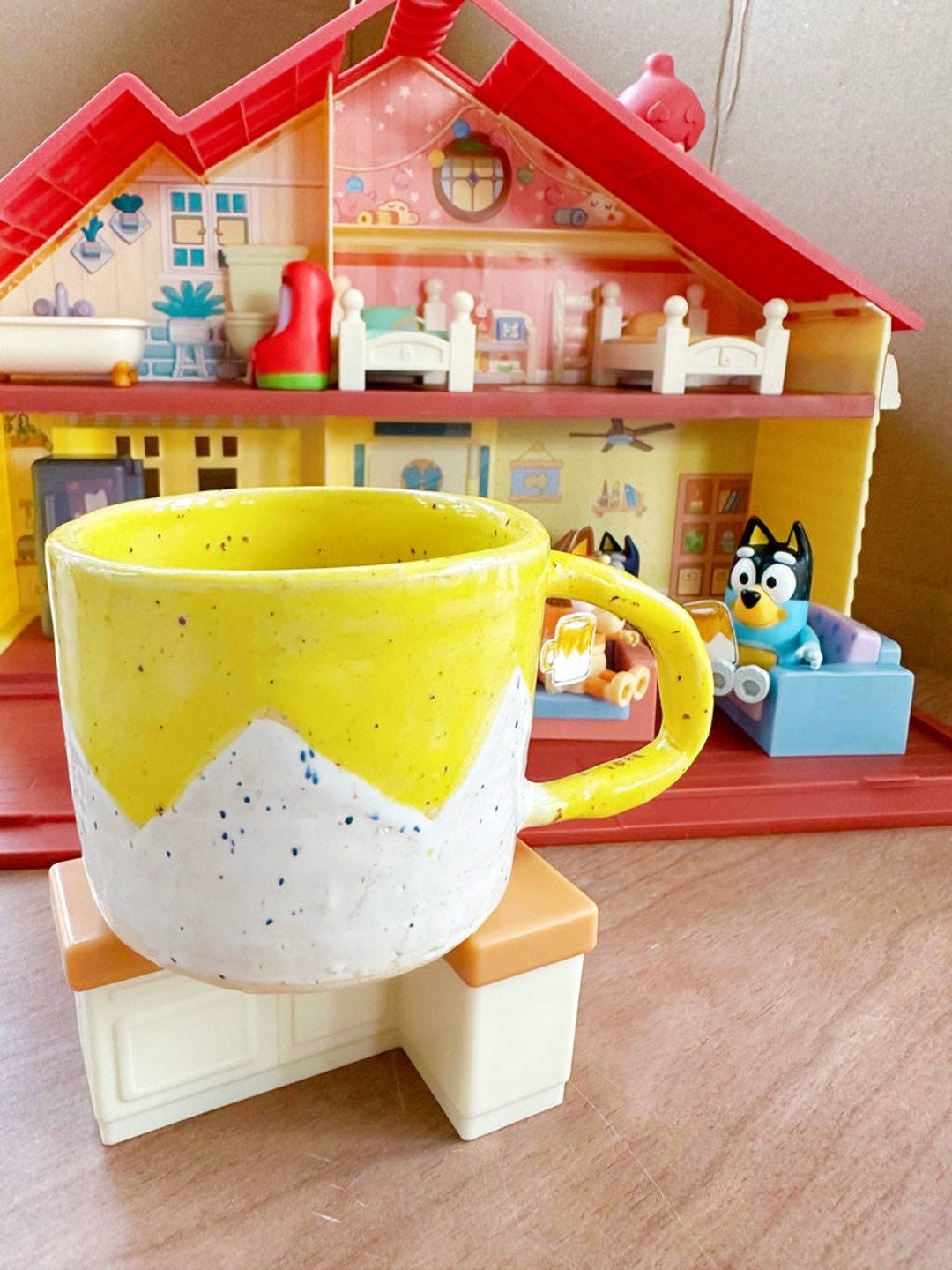 Bluey Coffee Mug Gift Heeler Family 8 Ounce Ceramic Pottery Bandit and ...