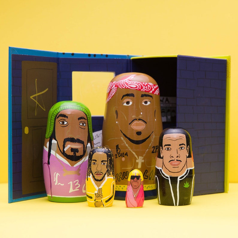 West Coast Rappers Wooden Nesting Doll Sets - Etsy