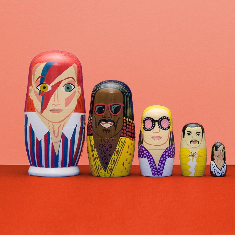 The 70s Men of Pop Wooden Nesting Doll Sets - Etsy