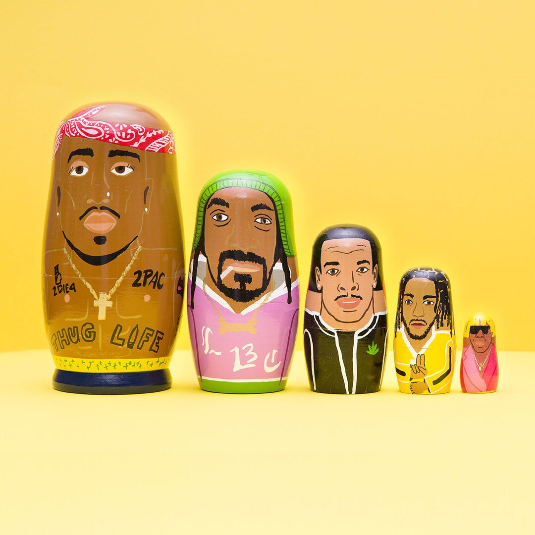 West Coast Rappers Wooden Nesting Doll Sets - Etsy