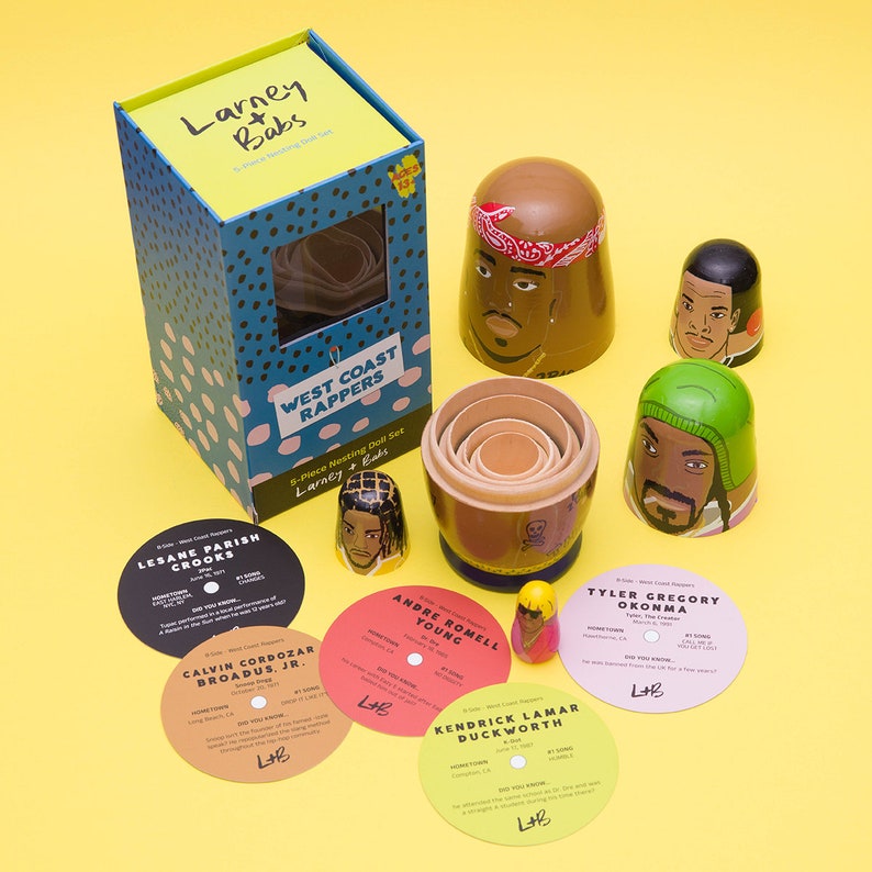 West Coast Rappers Wooden Nesting Doll Sets - Etsy