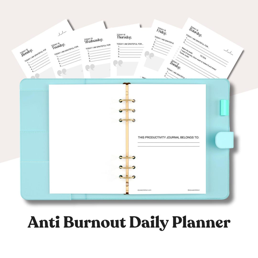 Daily Planner Inserts Printable A5 Planner Inserts Productivity Planner ...
