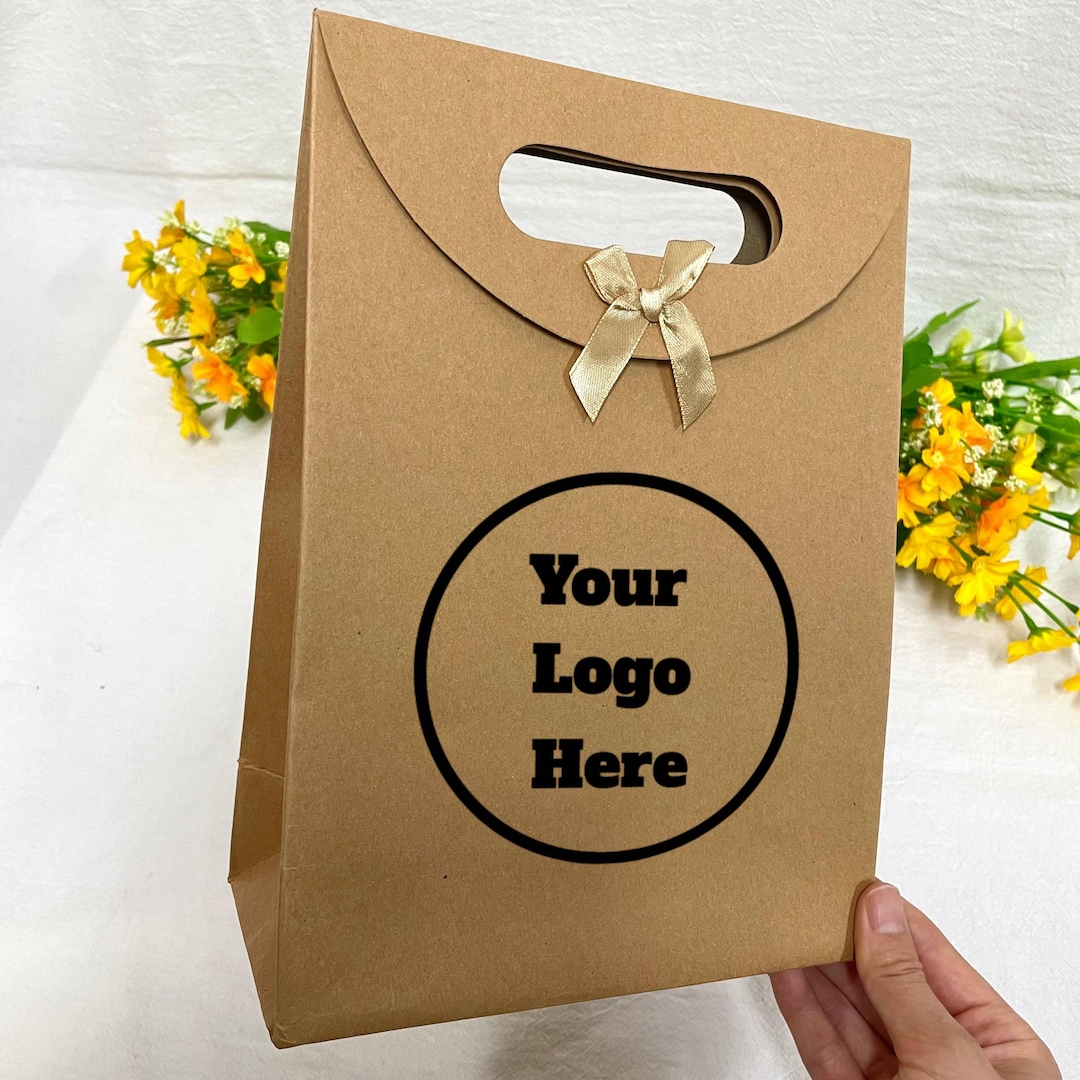 Custom Printed Kraft Paper Bags for Business, Custom Gift Bags With ...