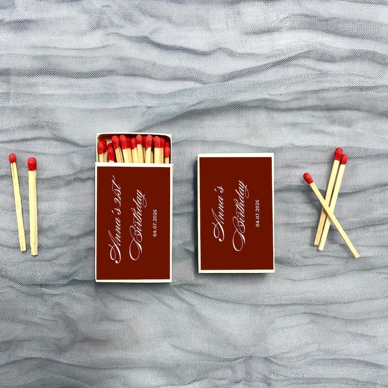 Custom Birthday Party Match Box, Custom Birthday Matches, Personalized ...