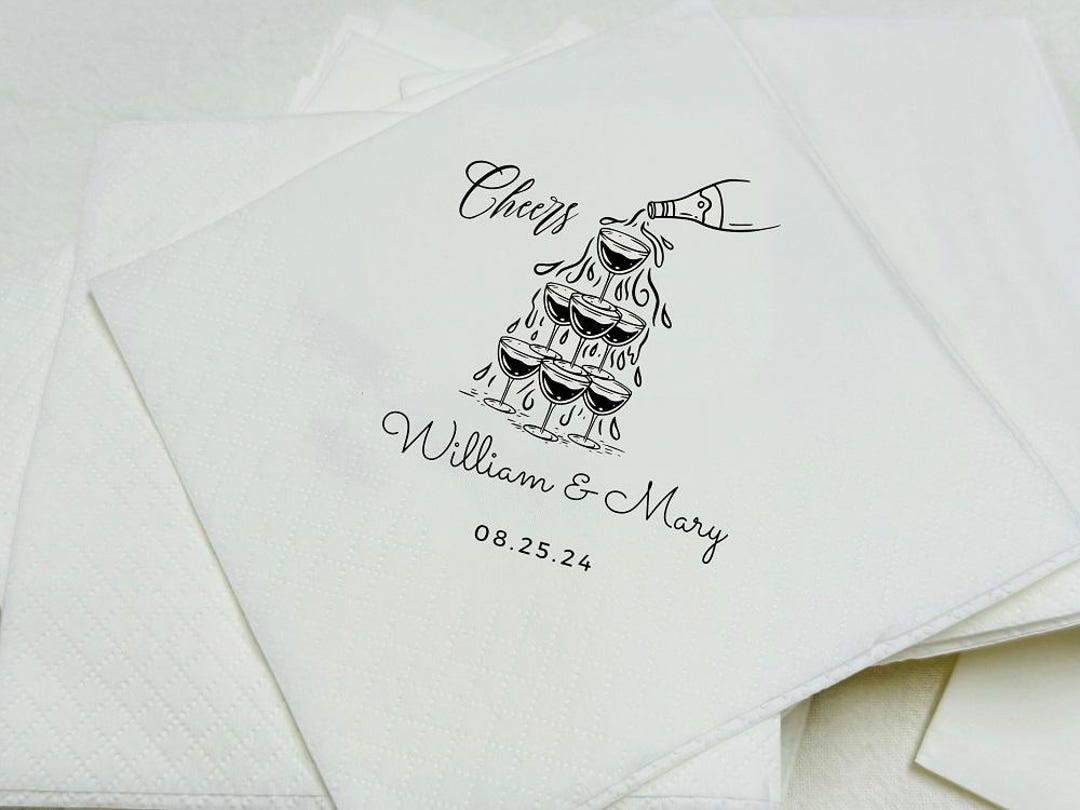 Custom Name Napkins, Custom Wedding Napkins, Personalized Engagement ...
