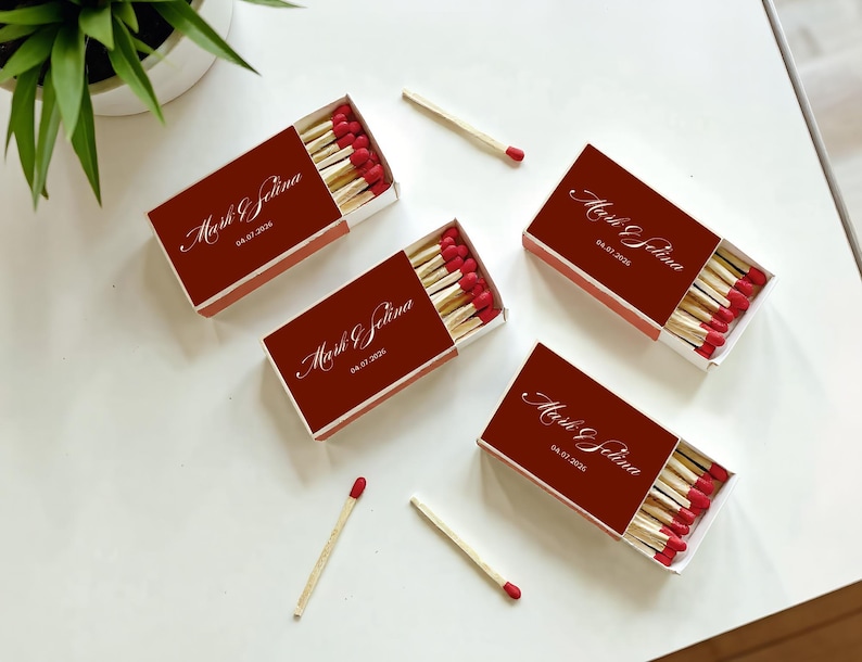 Bulk Custom Wedding Match Box, Affordable Wedding Matches, Wedding ...