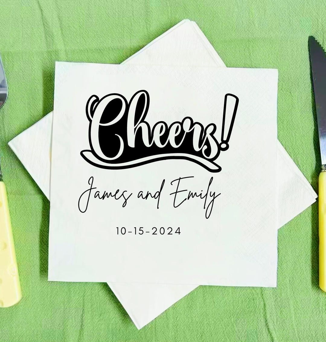 Custom Cheers Napkins, Party Napkins, Custom Wedding Cocktail Paper ...
