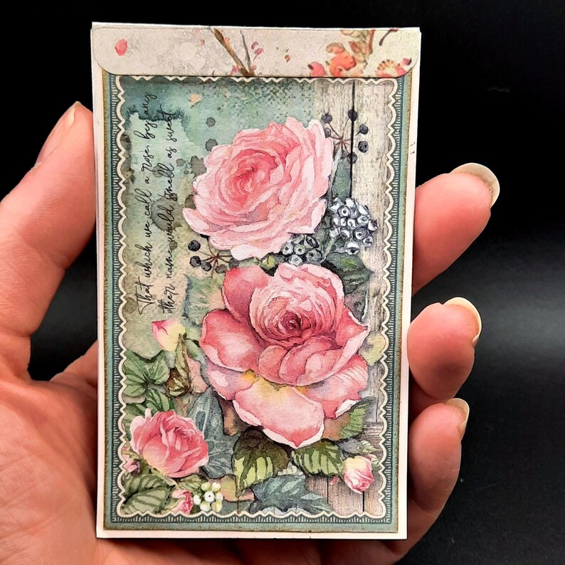 Pink Rose Garden Mini Notepads With Fifty Unlined Pages - Etsy