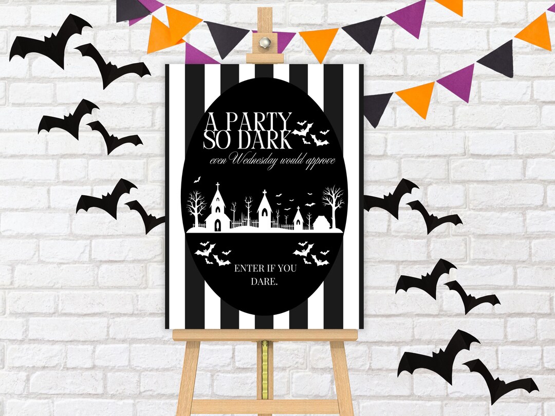 Vintage Halloween Party Welcome Sign, Gothic Decor (digital Download ...
