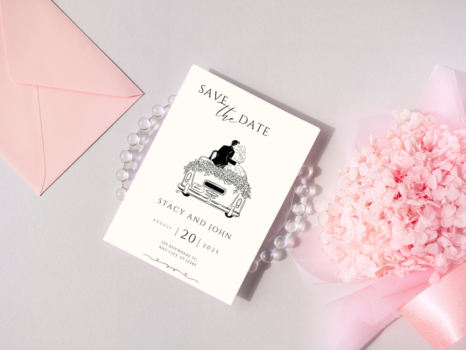 Simple & Classy Save the Date Invitation Template, Customisable ...