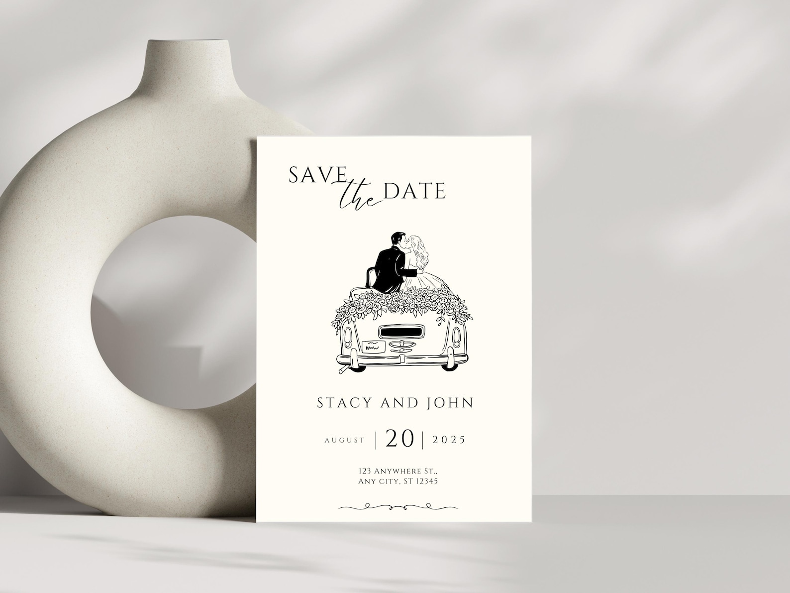 Simple & Classy Save the Date Invitation Template, Customisable ...
