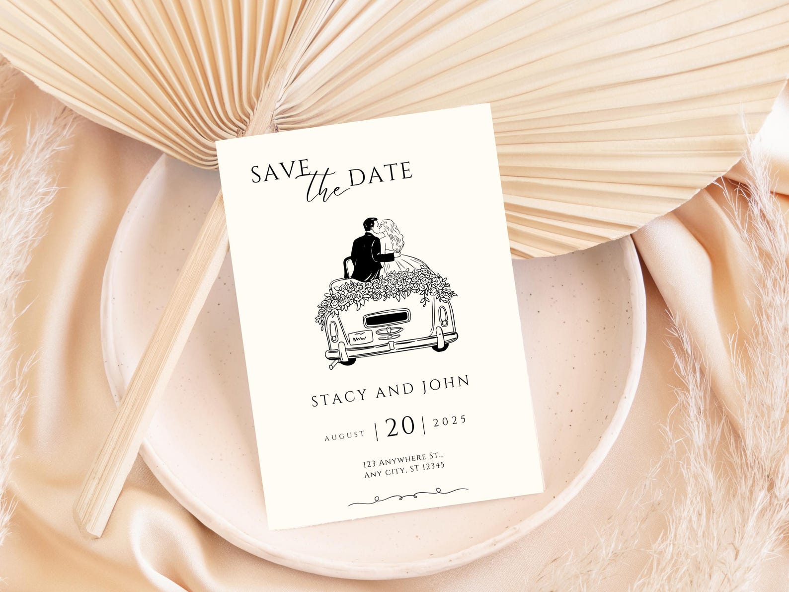 Simple & Classy Save the Date Invitation Template, Customisable ...