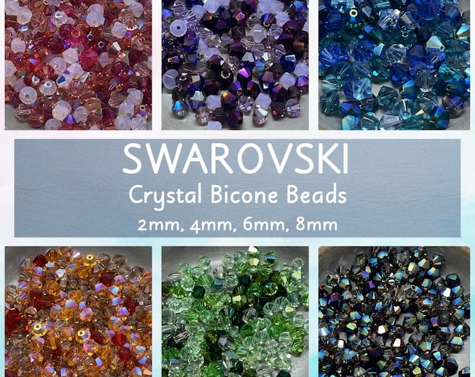 Assorted Swarovski Crystal Beads | Bicones | Rainbow of Colors to ...