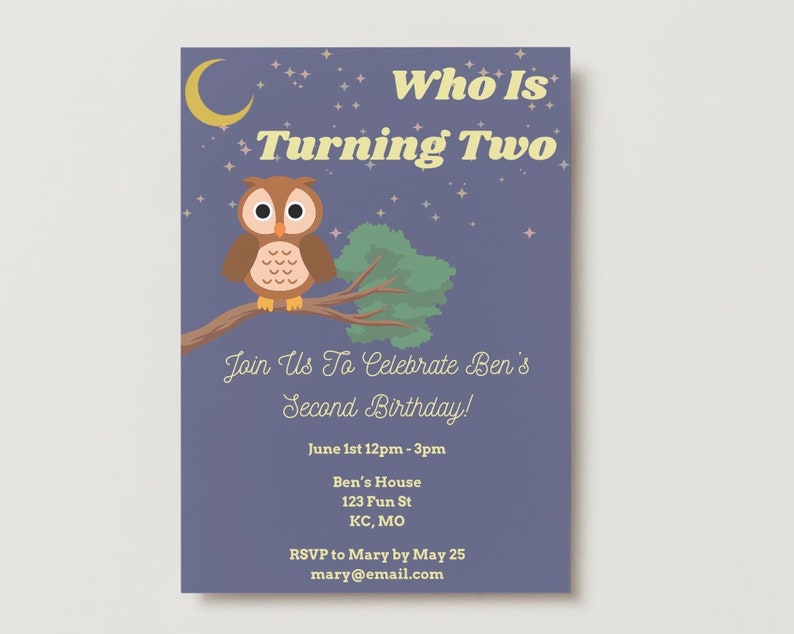 Editable Who is Turning Two Birthday Party Invitation - Etsy Australia