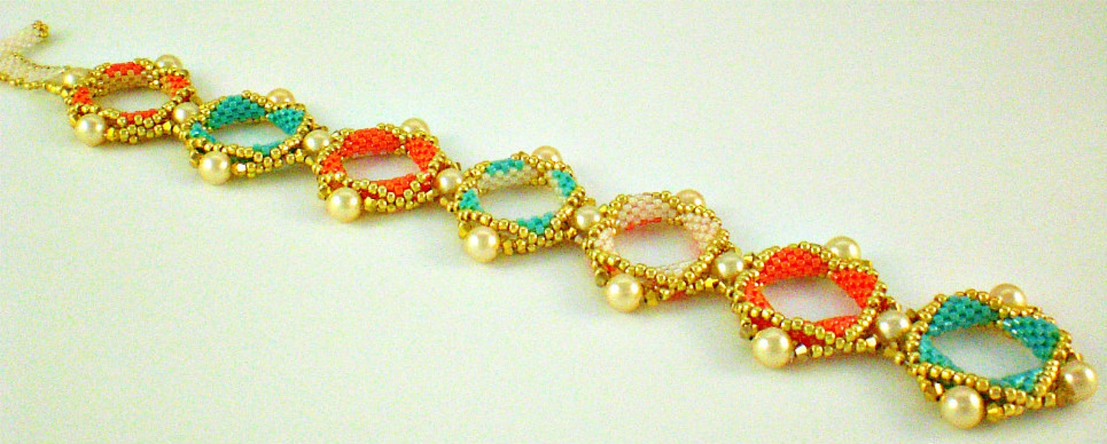 Cuff Bracelet Square Shape Geometrical Beadwoven Beaded Beadwork ...