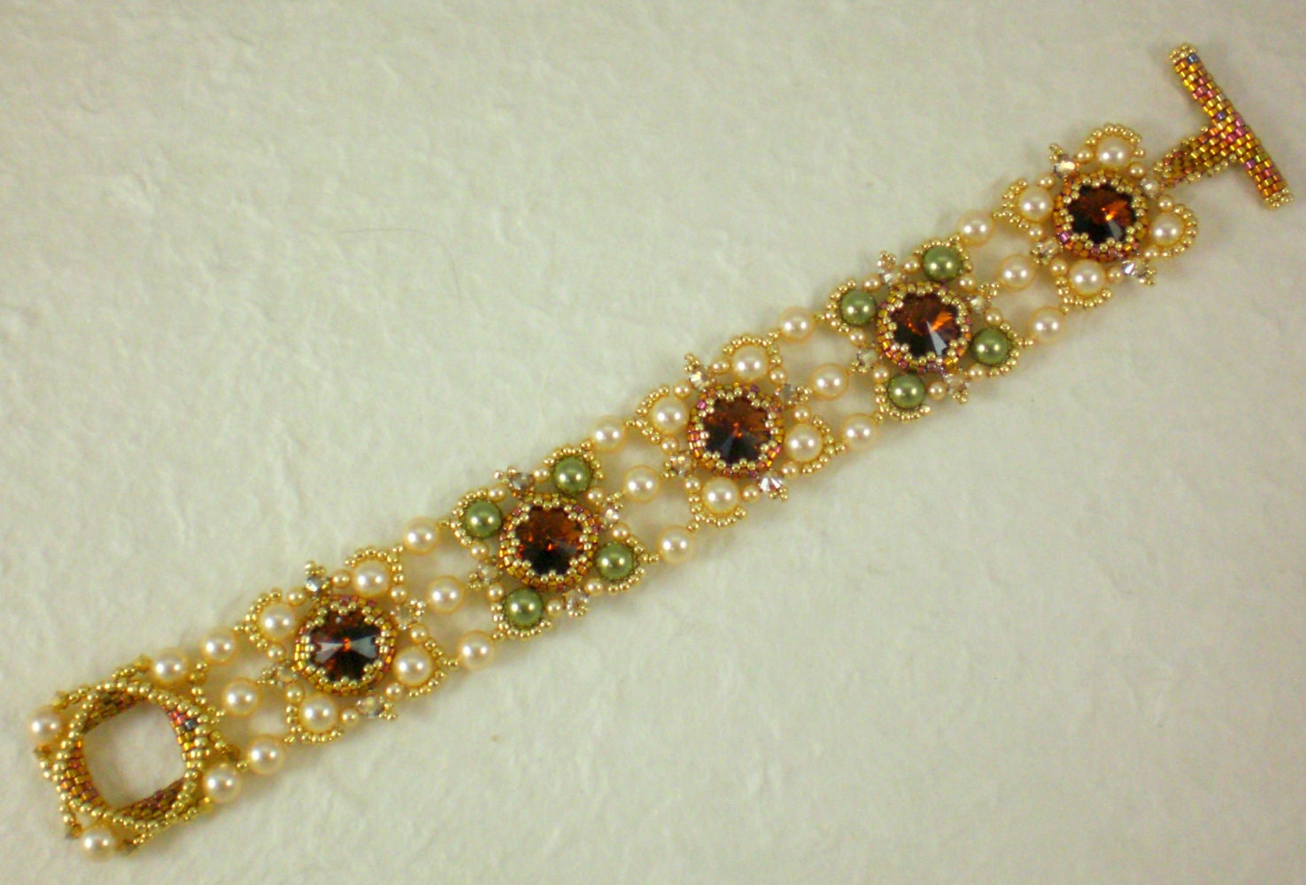 Bracelet Crystal Rivoli Jewelry Romantic Retro Beaded Beadwoven ...