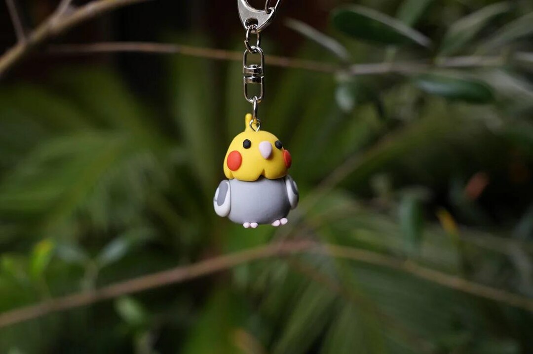 Handmade Cockatiel Polymer Clay Keychain | Cute Bird Charm | Unique ...