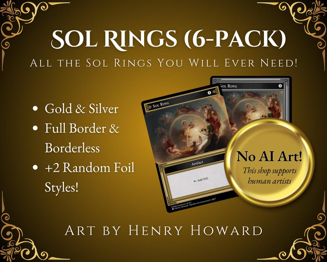 Sol Ring Pack 6 Cards, Foil Optional, EDH Commander Alternate Proxies ...