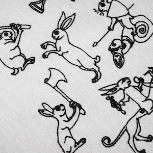 Medieval Battle Bunnies Blackwork Machine Embroidery Set of 13 Designs ...
