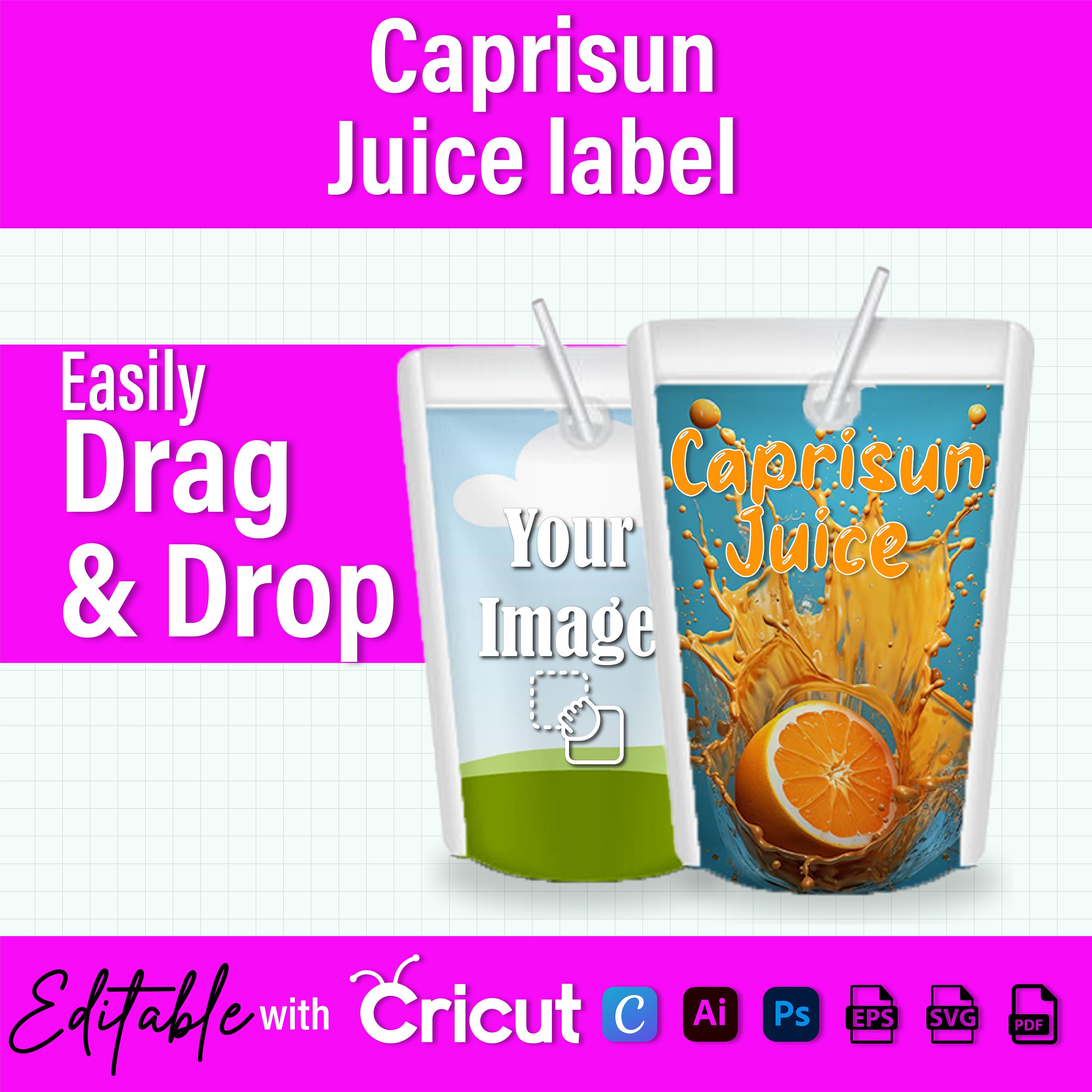 Custom Capri Sun Label Template: Canva Editable, SVG, AI, PNG (digital ...