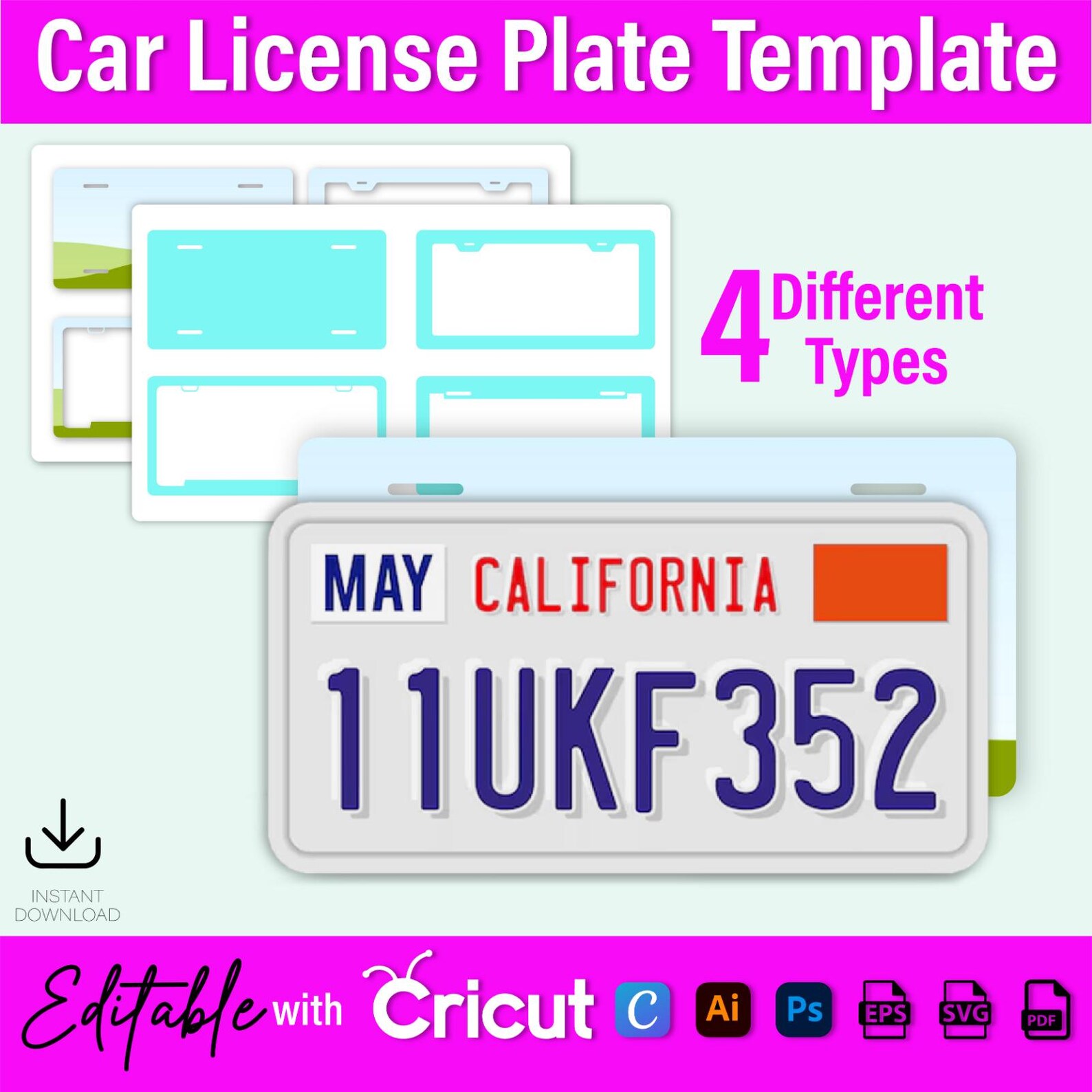 Car License Plate Template, Car License Frame Template, License Plate ...