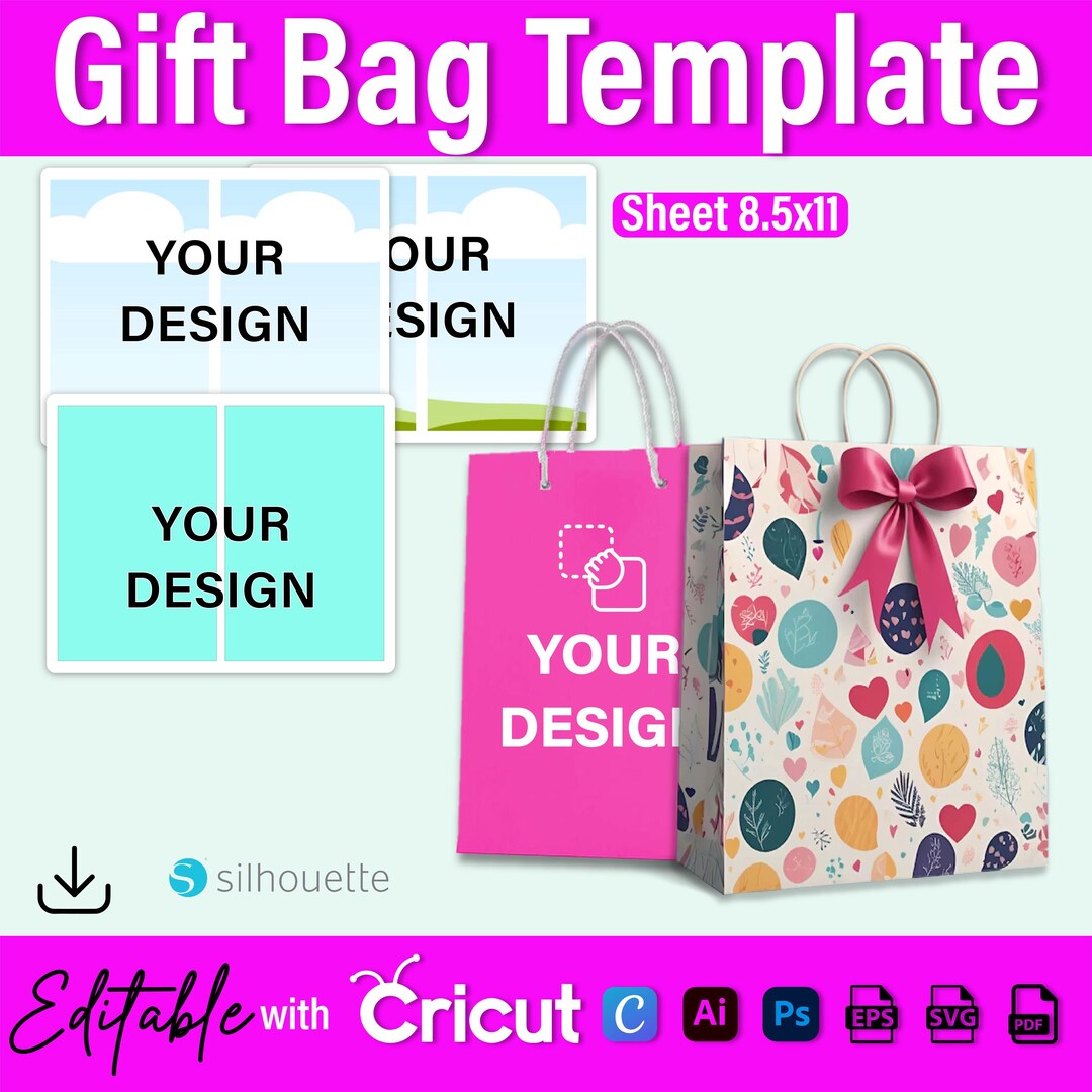 Customizable Gift Bag Template: Birthday Party Favor (digital Download ...